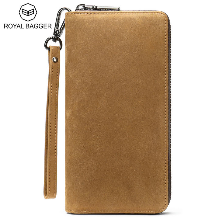 Royal Bagger Vintage Long Wallet for Men Clutch Purse Crazy Horse ...