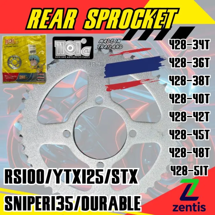 Motorcycle Rear Sprocket for RS100/YTX 125/SNIPER 135/DURABLE/STX Heavy ...