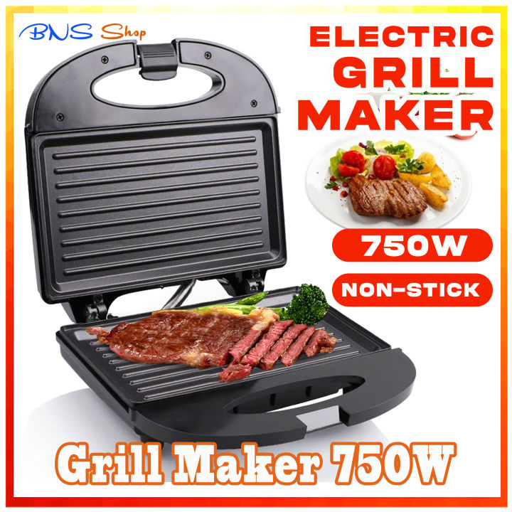 GRILL MAKER Non Stick Surface Toaster Baker 750W Electric Griller ...