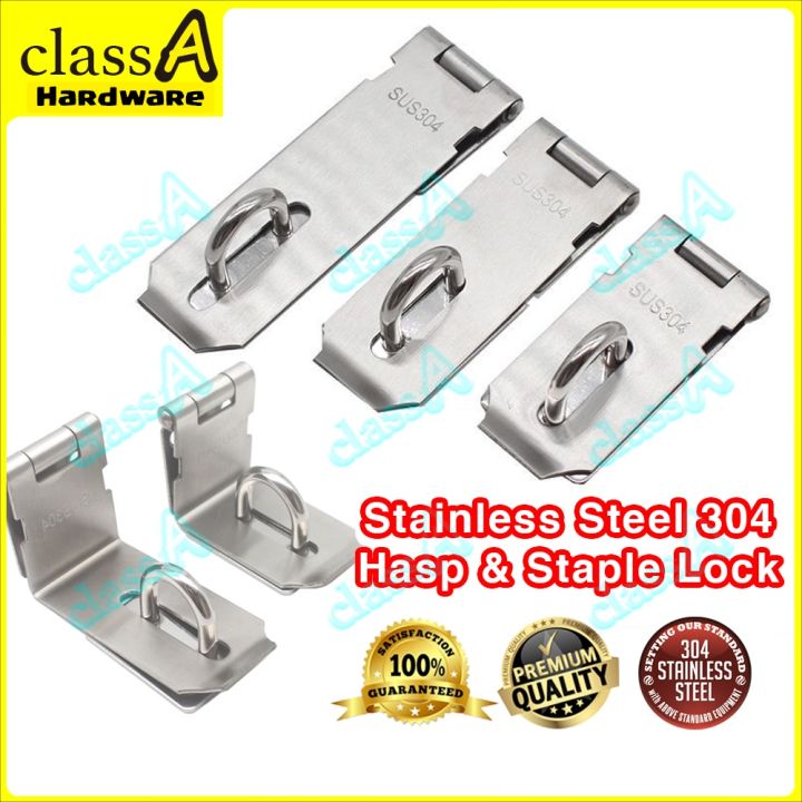 ☟ClassAHW Stainless Steel 304 201 Hasp Staple Latch Door Lock Padlock ...