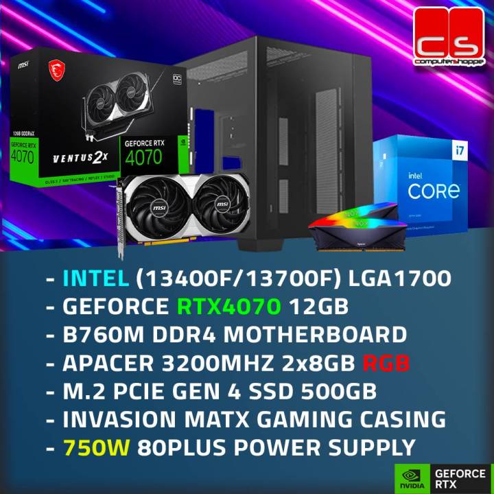 Intel 13th Gen with RTX4070 Gaming PC Package | Lazada