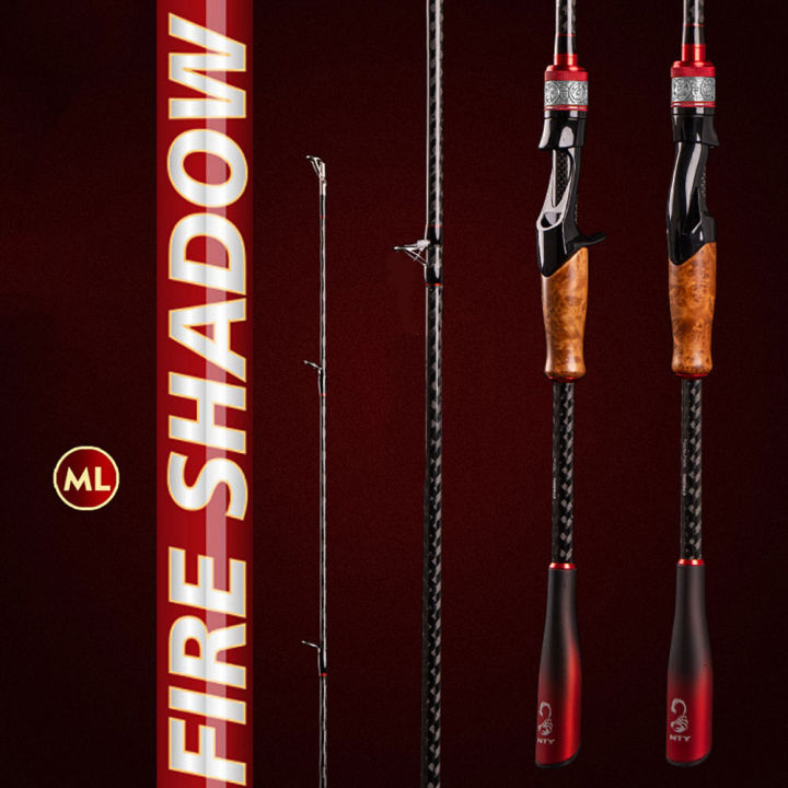 【TRAINFIS】1.98M/2.1M Fishing Rod Wooden Handle ML Fast Action Full ...