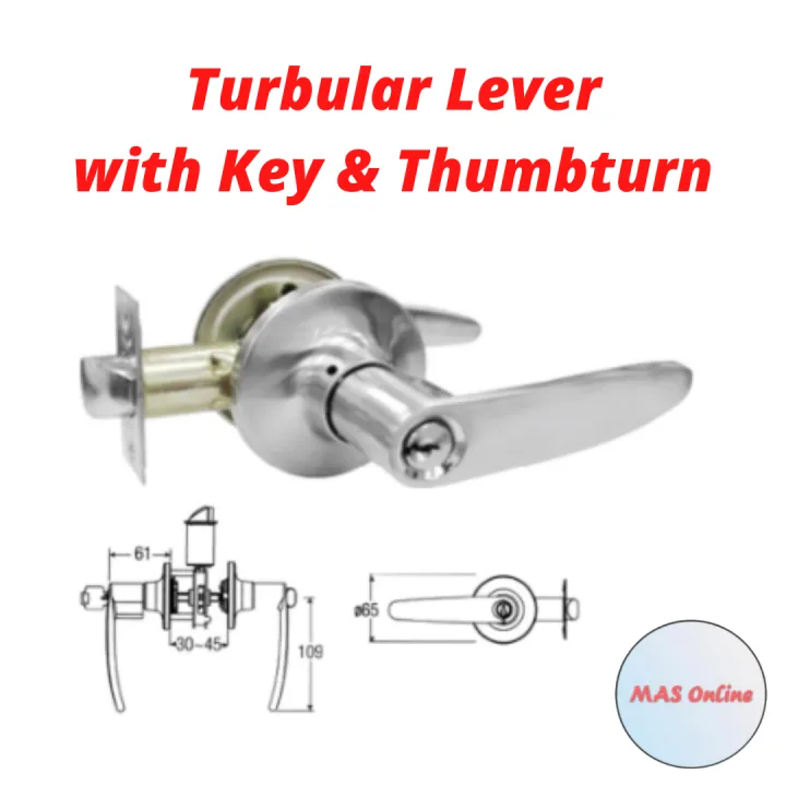 8600 Tubular Lever Cylindrical Cylinder Door Lock Tombol Pintu Bilik ...