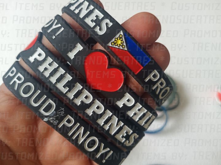 I LOVE PHILIPPINES - Proud to be Pinoy! Baller Wristband DEBOSSED NO ...