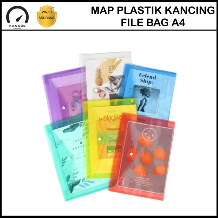 File Bag Transparan Map Plastik Kancing Tas Map Plastik A4 Anti Air Map ...