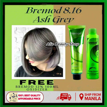 Bremod 8.16 Ash Gray/Ash Grey Fashion Color+ Bremod 12% Oxidizer 100ml ...