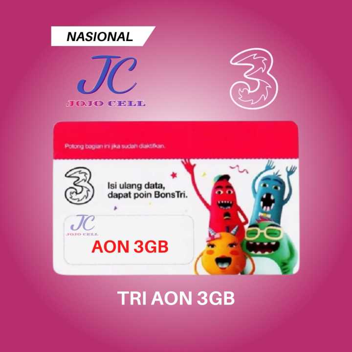 TRI THREE AON 3GB hanya berlaku di area jabar kecuali bodebek karawang ...