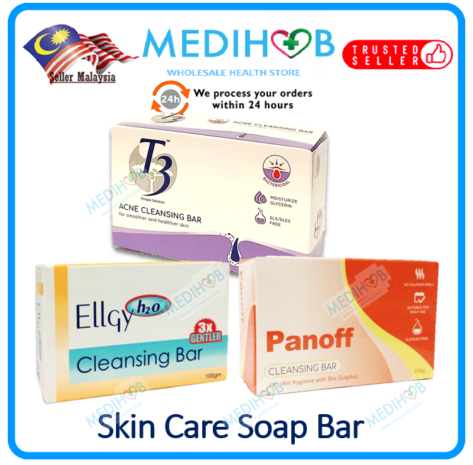 Panoff Cleansing Bar Soap / T3 Acne Cleansing Bar / Ellgy H2O Cleansing ...