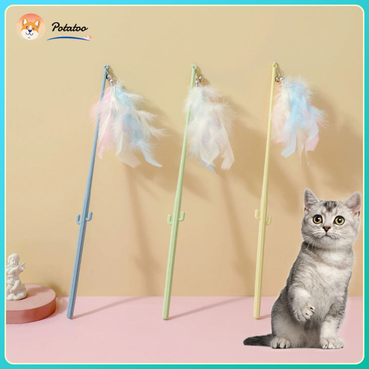 Cat Stick Bell Feather Cat Stick Cartoon Handle Cat Stick Interactive ...