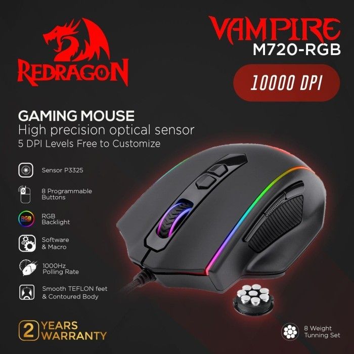 Redragon M720-RGB Gaming Mouse RGB Vampire | Lazada Indonesia