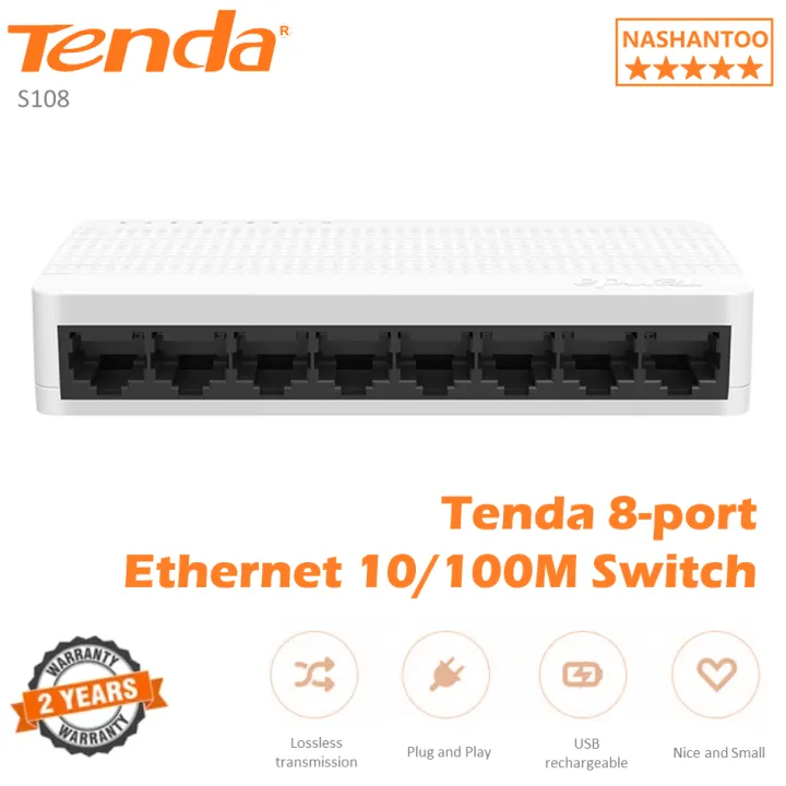 Tenda S108 8port Ethernet Switch Desktop Plug And Play Switch 8* 10/100 M Auto-negotiation Ports ...