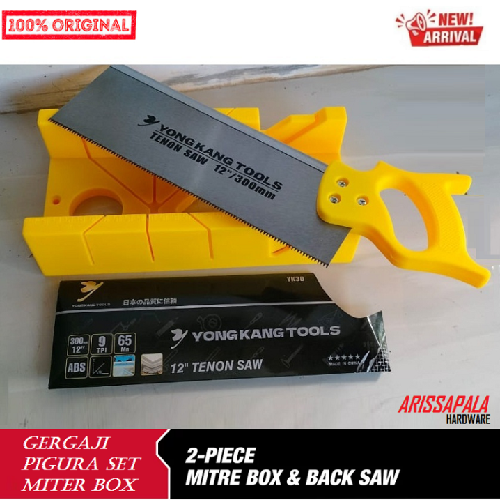 Mitre Box Miter Box Saw Set Gergaji Dan Box Clamping Potong Sudut
