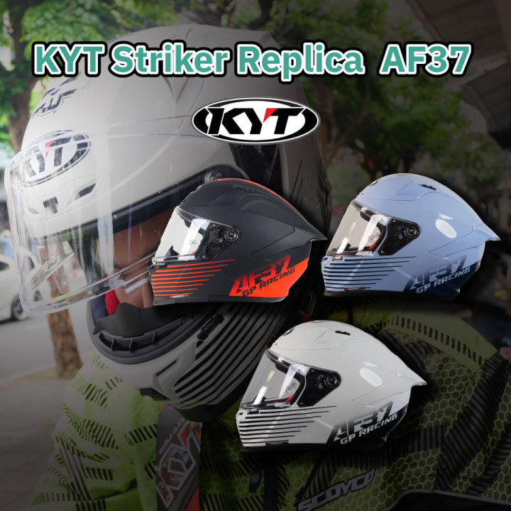 ใหม่ล่าสุด!!! หมวกกันน็อคเต็มใบ KYT Striker Replica AF37 Livery รุ่น ...
