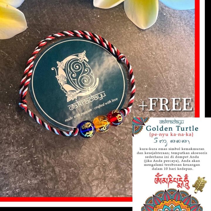 Gelang Tridatu Aura Rejeki Asli Khas Bali “ Gratis Kalung dan FREE KURA ...