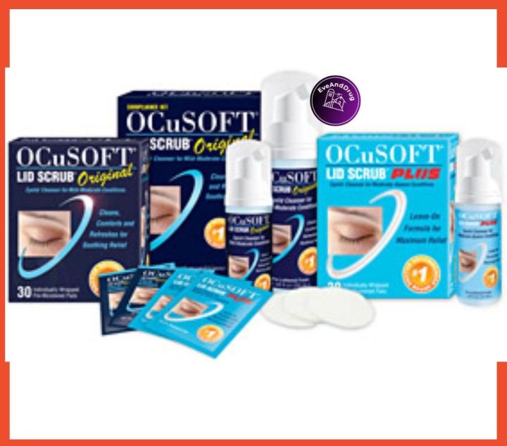 Ocusoft Lid Scrub Original & PLus Eyelid Cleanser Foam & Pads อ๊อกคิวซอ ...