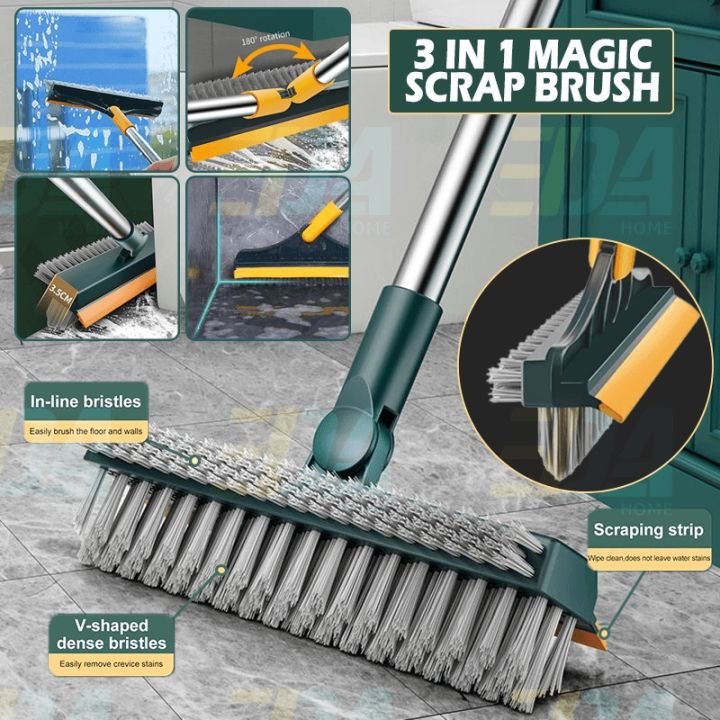 Upgraded Double-sided Floor Brush 3 in 1 Seam Tile Corner Gap Cleaning ...