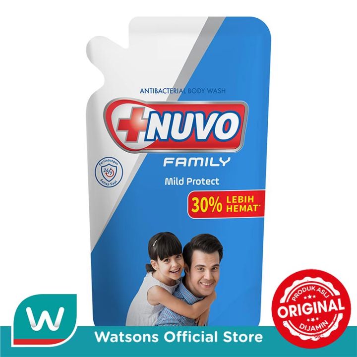 Nuvo Family Sabun Mandi Cair Mild Protect Biru Pouch 825Ml | Lazada ...