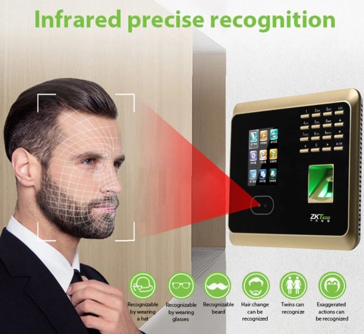 Zk Uf100plus Face Recognition Wifi Biometric Fingerprint Time Attendance Fingerprint 2 8 Tft