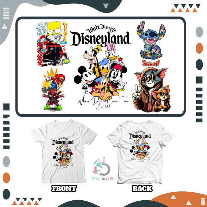 SABLON SETRIKA STICKER DTF TEMA KARTUN ARTWORK V1 (UKURAN 19CM ...