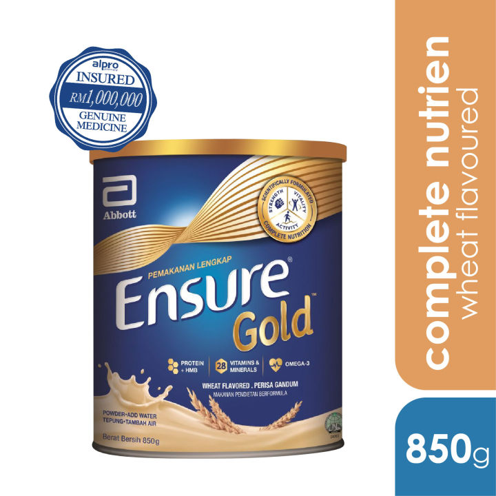 Alpro Pharmacy Abbott Ensure Gold Wheat (850g) / Complete Nutrien / Promote strength & recovery ...