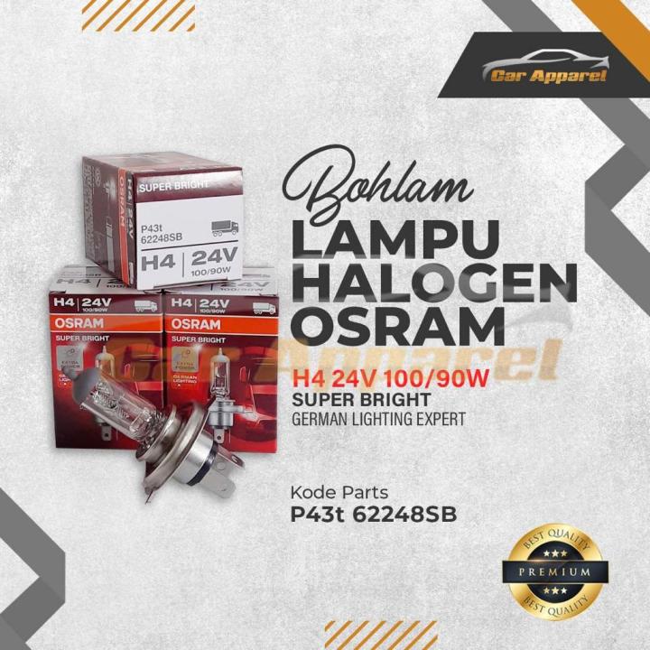 Lampu Bohlam Mobil TRUCK BUS H4 24V 100/90w Osram Halogen German 62248 ...