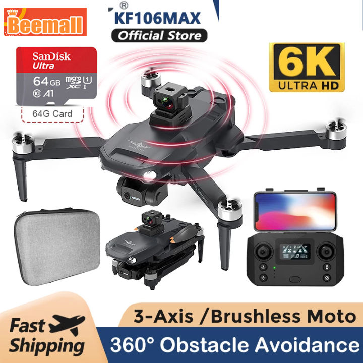 KF106 MAX 360° Laser Obstacle Avoidance HD 6K 3 Axis Anti-Shake Gimbal Professional 5G Wifi FPV ...