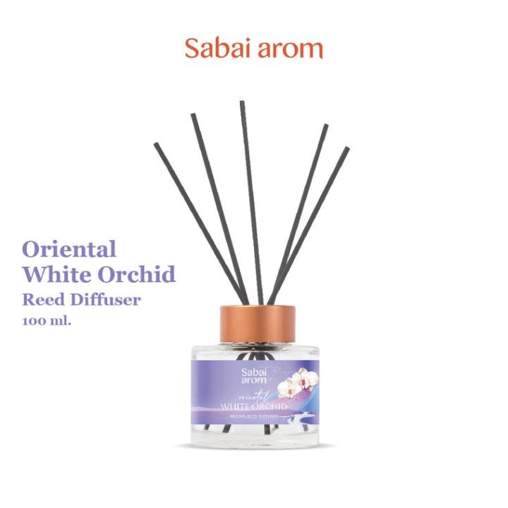 Sabai arom Oriental White Orchid Reed Diffuser 100ml ก้านไม้หอม ปรับ ...