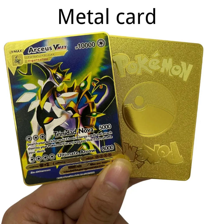 10000 point arceus vmax pokemon metal cards DIY card pikachu charizard ...
