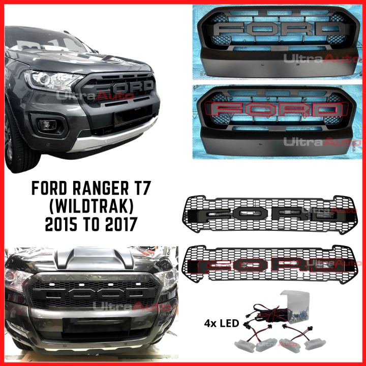 Ford Ranger T7 Front Grill (Red/Black Logo) Grill Insert Wildtrak ...