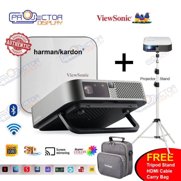 ViewSonic M2e 1000 Lumens Full HD 1080p Smart Portable LED Projector ...