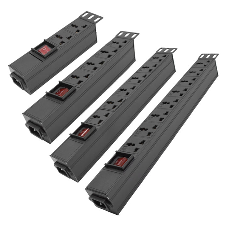 Aluminium Alloy PDU power strip IEC320 C14 port input Power 2-9 Unit Universal socket wireless ...
