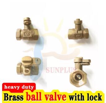 1/2-3/4heavy duty Brass Ball Valve w/ Lock 1/2 for Water Meter Copper Gate Valve Water Meter ...