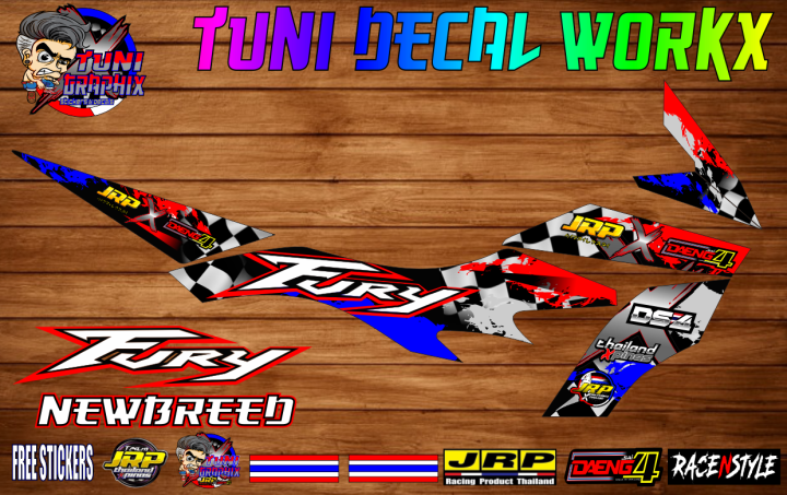 KAWASAKI FURY 125 NEWBREED (Jrp X Daeng Decal Stickers v2) w/ freebies ...