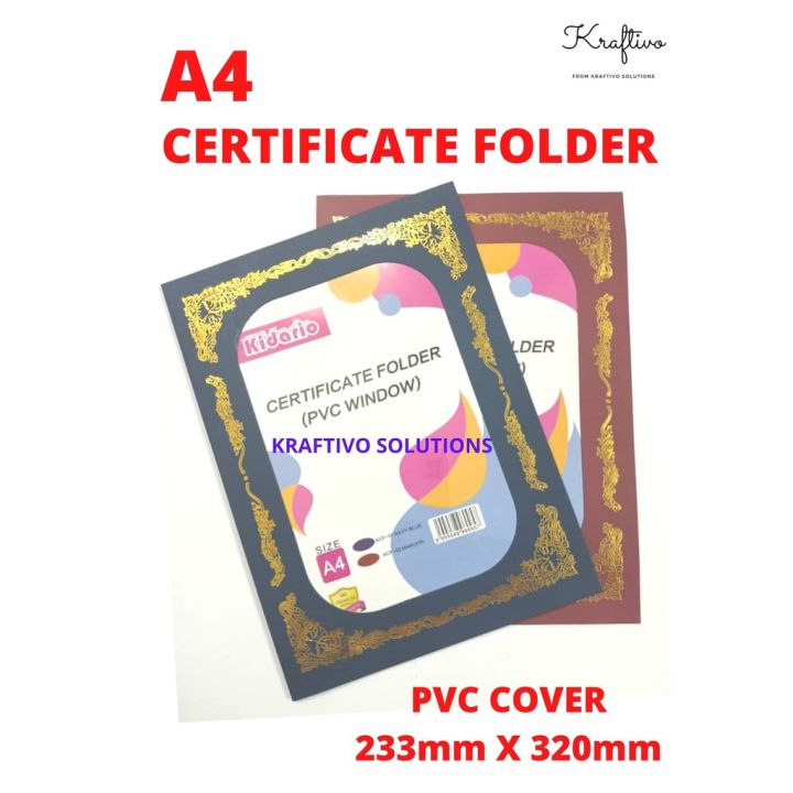 A4 CERTIFICATE FOLDER ( PVC COVER WINDOW) / KAD SIJIL A4 / SIJIL FILE ...