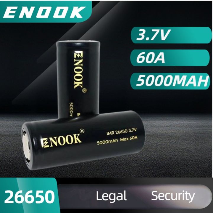 [Spot Goods]Enook 26650 Rechargeable Battery 5000mAh MAX 60A Li-ion ...