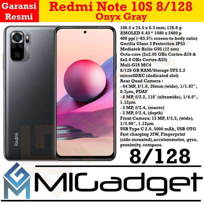 Redmi Note 10s 8/128GB Nfc Garansi Resmi | Lazada Indonesia