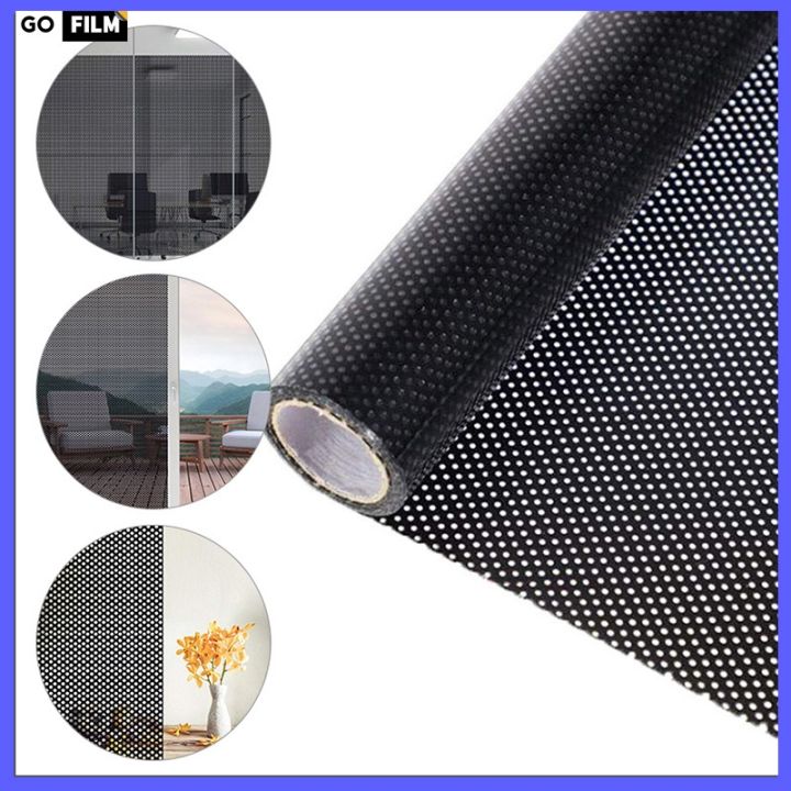 Static Mesh Window Film Perforated Self-Adhesive Black Privacy Glass ...