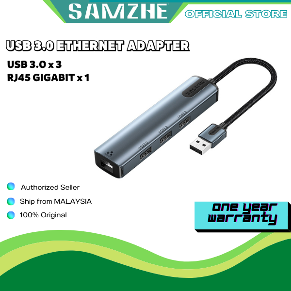 SAMZHE USB 3.0 to Ethernet HUB USB3.0 1000Mbps Gigabit Network Card USB ...