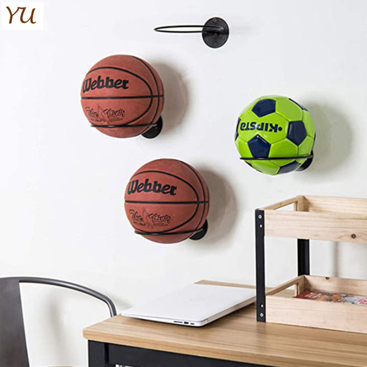 【Ready】 Wall Mounted Ball Storage Display Rack Universal Ball Rack ...