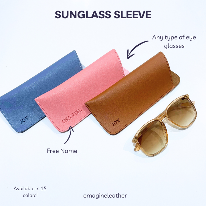 Personalized Eyeglass Case / Sunglasses Leather Holder by Emagine / E ...