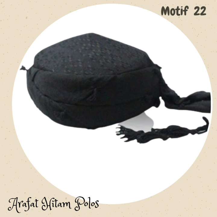 Peci Batik Jogokariyan Motif Arafat Hitam Polos Kopiah Songkok Sorban ...