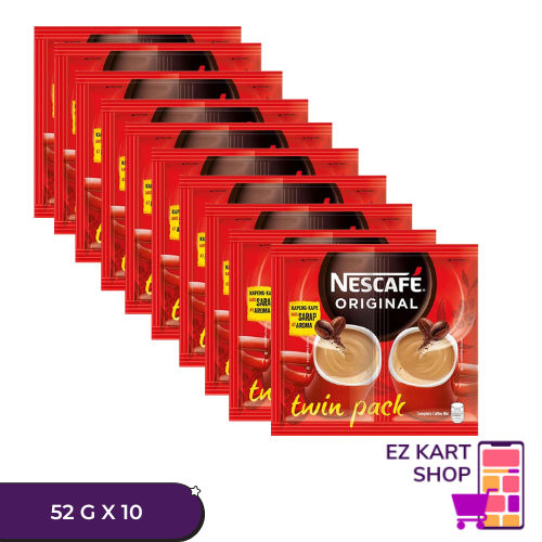 EZ KART NESCAFE COFFEE 3-IN-1 ORIGINAL TWIN PACK 52G X 10 | Lazada PH