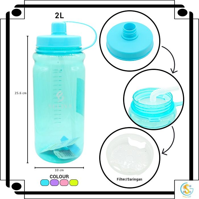 Botol Minum Besar B36 2000ml SELIYA - Big Watter Bottle - Tempat Minum ...