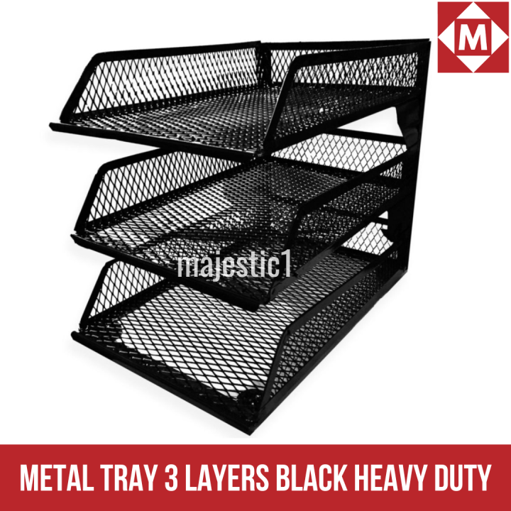Metal Tray 3 Layers Black Heavy Duty | Lazada PH