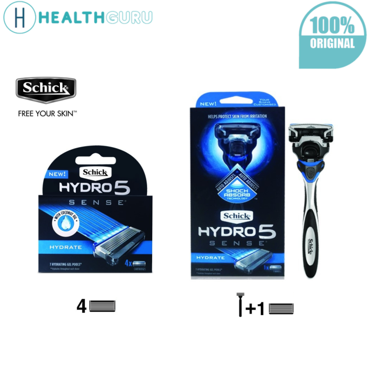 HealthGuru Schick Hydro 5 Sense Hydrate Razor Pack Hydrate Refill 4's ...