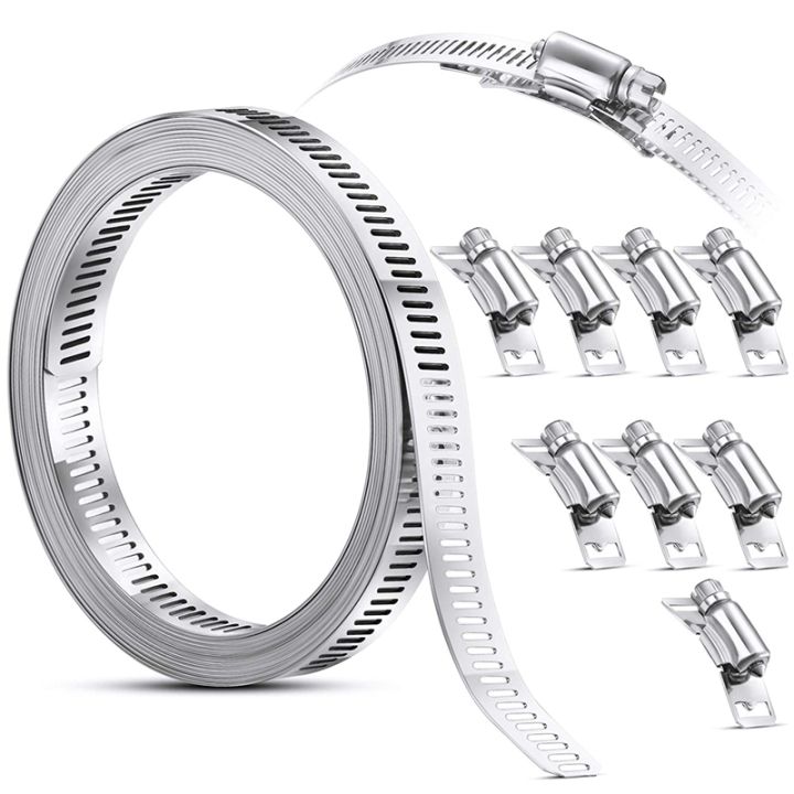 304 Stainless Steel Worm Clamp Hose Clamp Strap with Fasteners ...