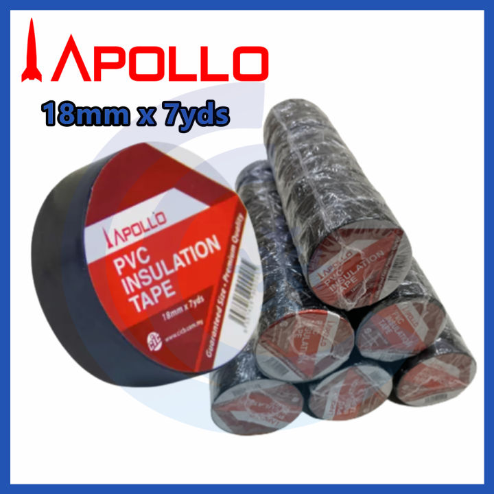 Insulation Tape Apollo Wire Tape Black Tape PVC Tape 18mm x 7yds x 210cm Apollo Tape | Lazada