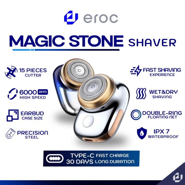 EROC Magic Stone Mini Shaver With 6000 RPM IPX 7 Waterproof Self ...