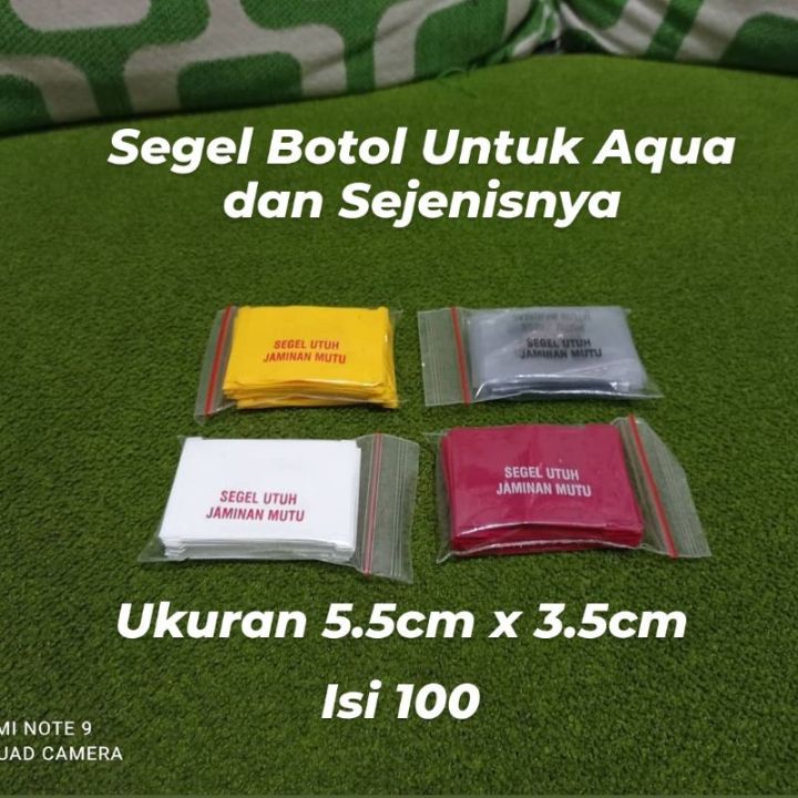 Segel Botol Aqua ukuran 5.5 x 3.5 isi 100 segel utuh jaminan mutu tebal ...