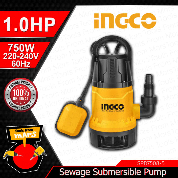INGCO Sewage Submersible Pump 750W 1.0HP Submersible for Swimming Pool ...